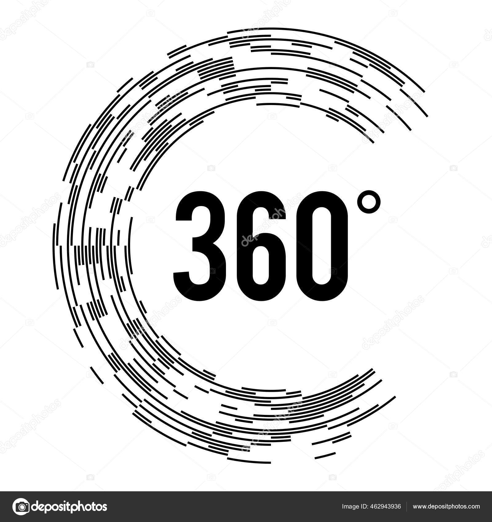 Angle 360 Degrees Sign Icon Geometry Math Symbol Full Rotation Stock ...