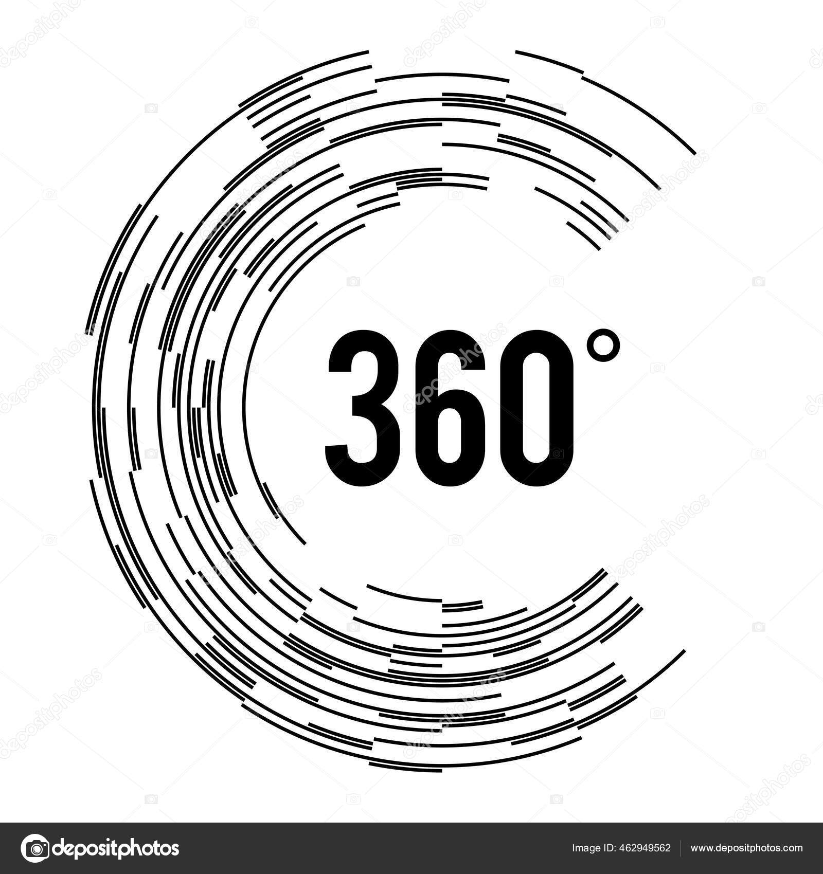 Angle 360 Degrees Sign Icon Geometry Math Symbol Full Rotation Stock ...