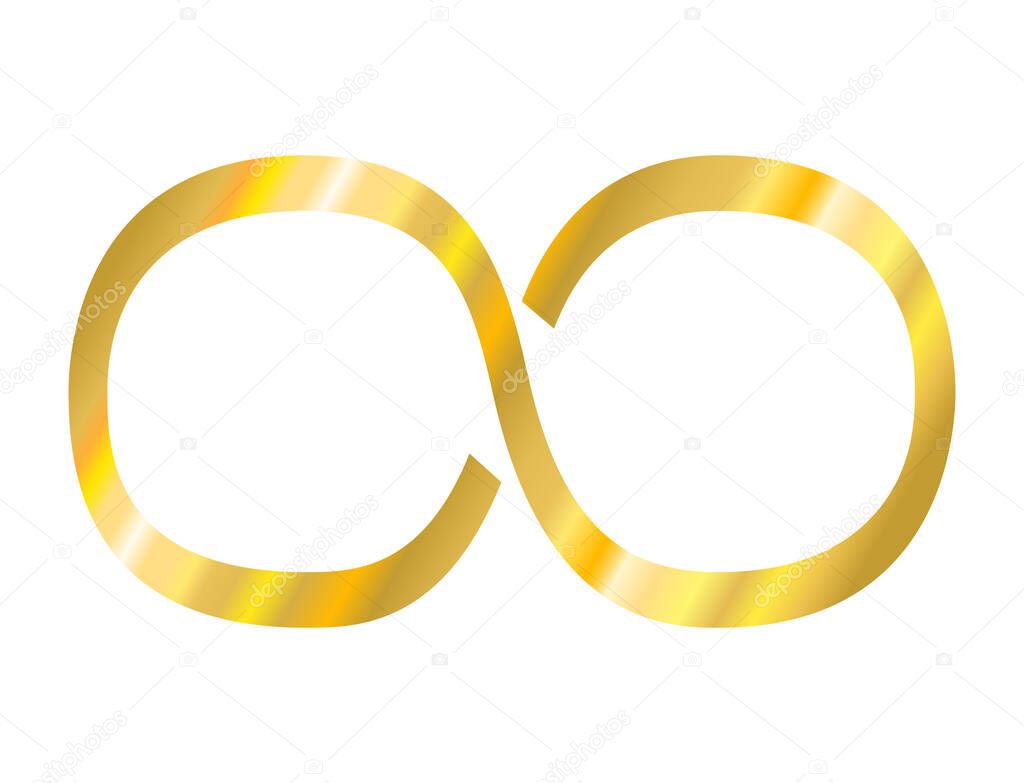 Elementos de diseño. Signo infinito espectro de oro. Gradiente dorado ...