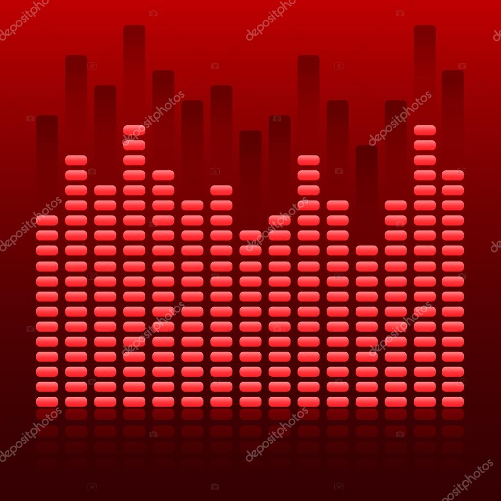 Efek cahaya musik equalizer latar belakang merah gelap Vektor Stok oleh ...