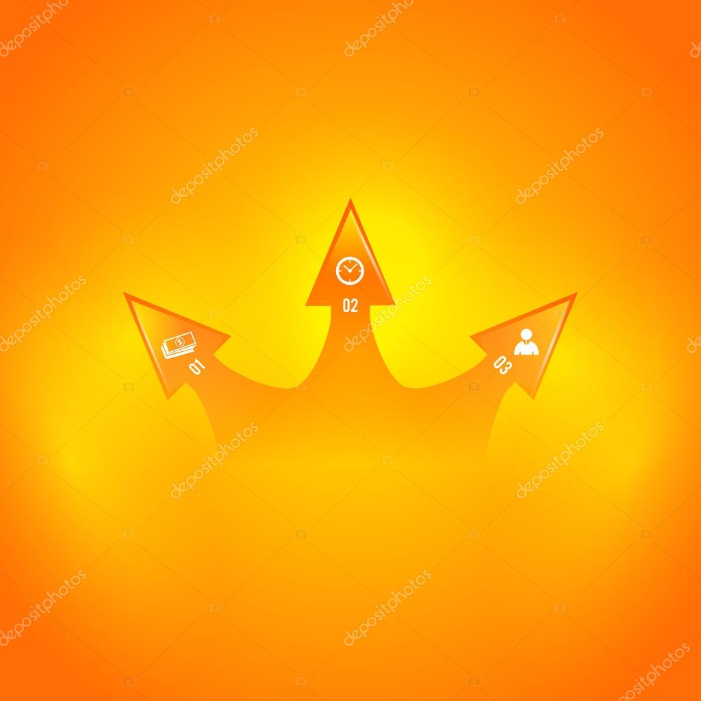 Arrow Business infographics orange background Stock Vector Image by ...