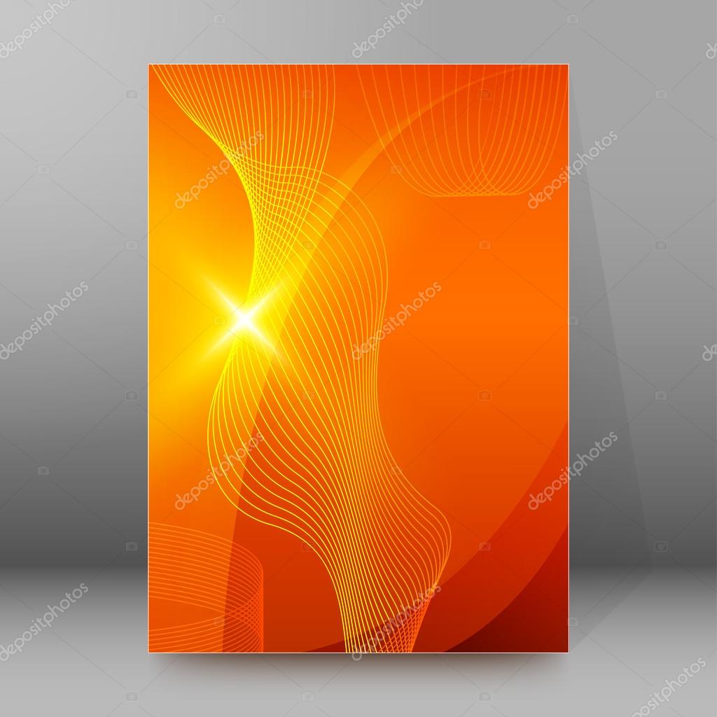 Line curved cover page booklet orange background Stock Vector by ...