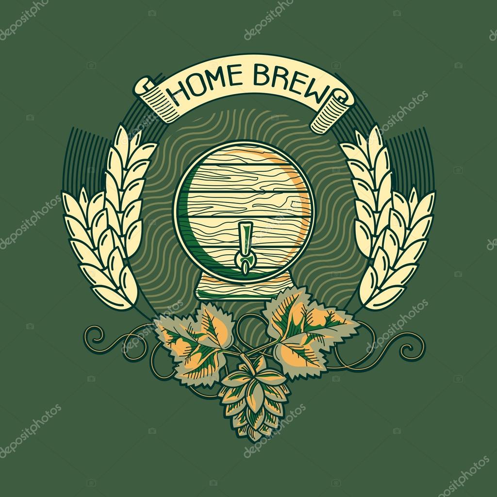 Home brew craft beer emblem — Stock Vector © alex_scholar #117259030
