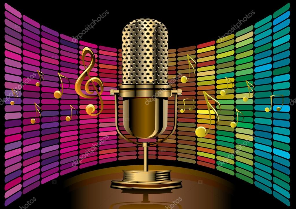 Goldenes Mikrofonmodell Stock Vector by ©alex_scholar 84664572