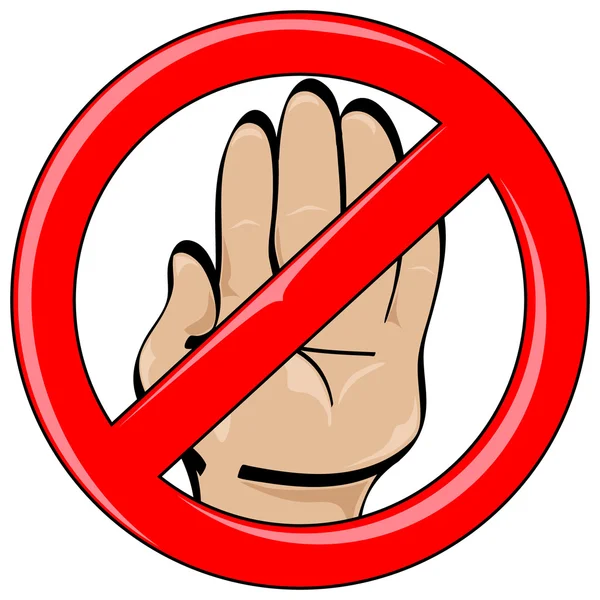 Mano de dibujos animados estilo parada prohibida — Vector de stock ...