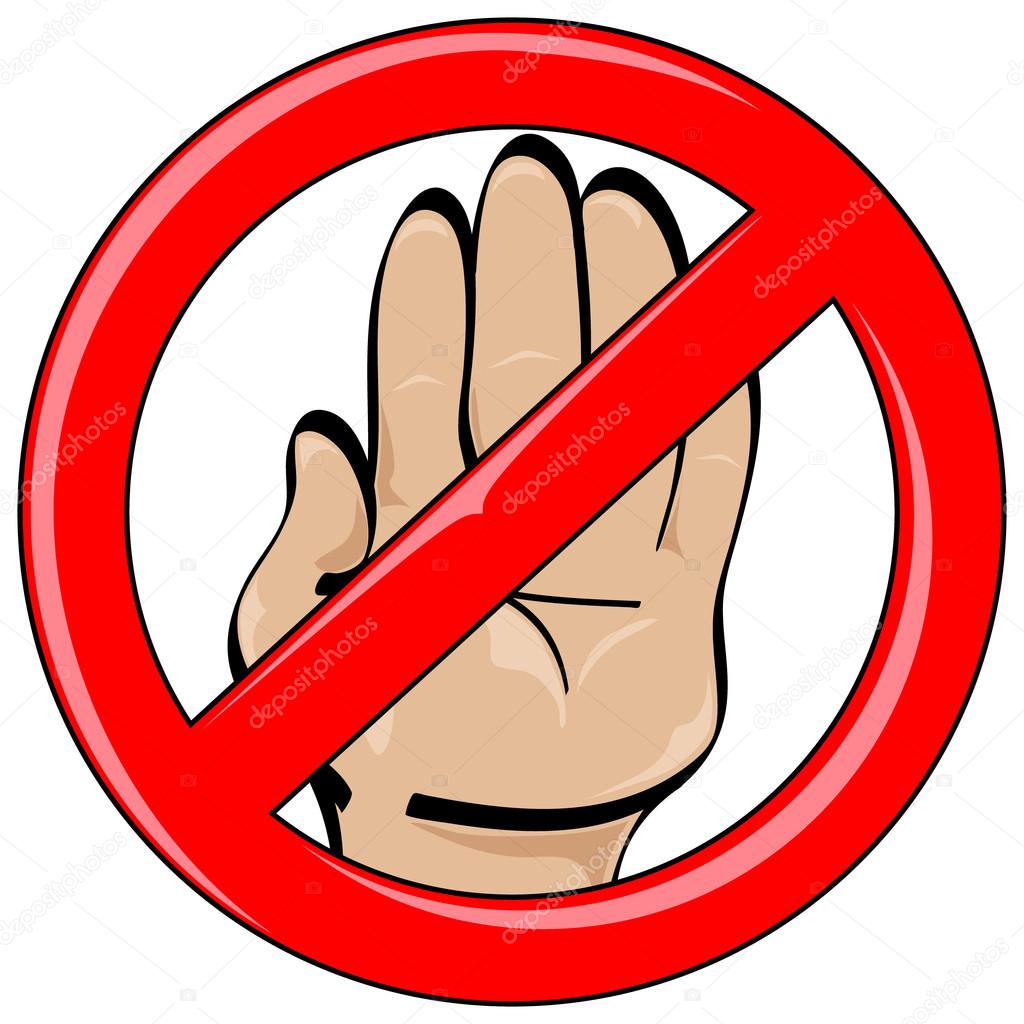 Mano de dibujos animados estilo parada prohibida — Vector de stock ...