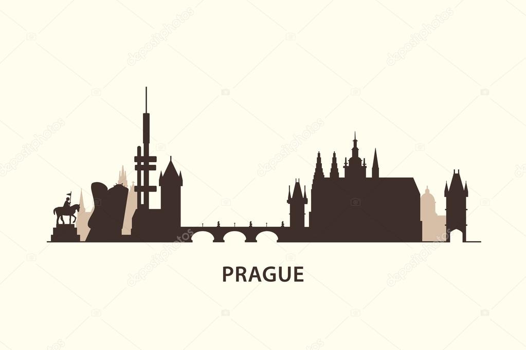 Praha Panorama silueta Stock Vector by ©Antikwar 70715117 Praha Panorama silueta Stock Vector by ©Antikwar 70715117
