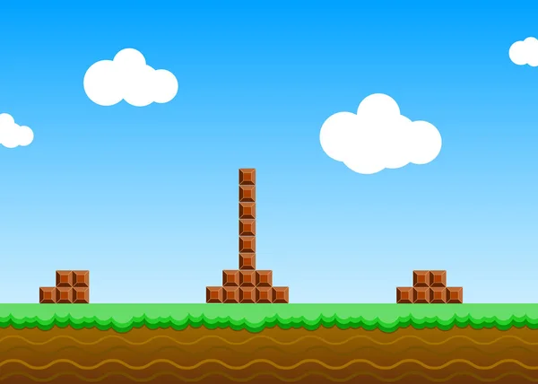 Pixel Grass Ground Background Concept Games Vector Illustration Eps ...