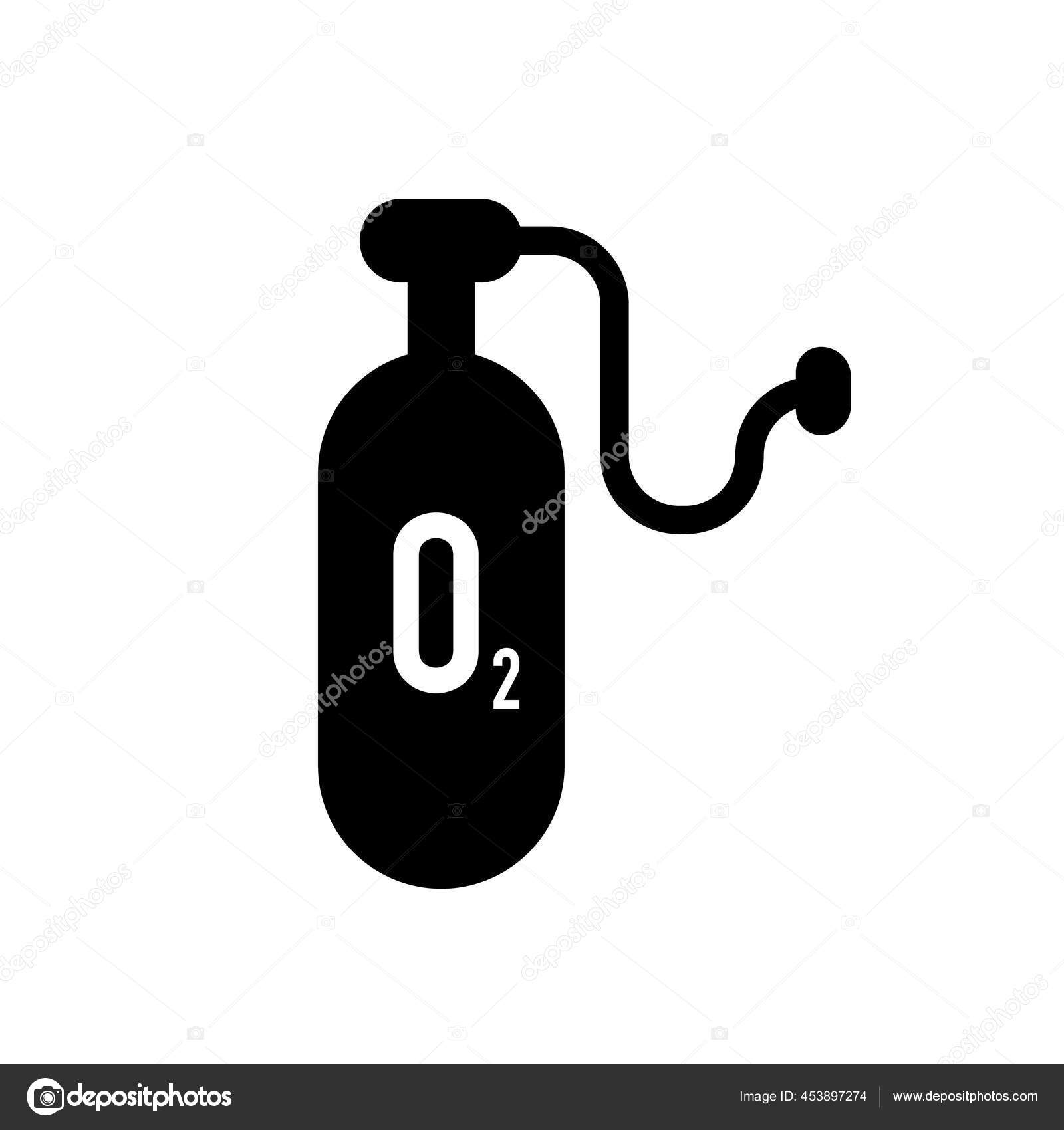 Oxygen Icon White Black Filled Vector Illustration Stock Vector Image ...