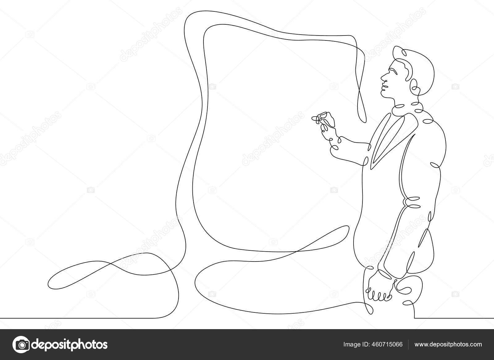 Scientist Theorist Physicist Professor Solving Equation Blackboard ...