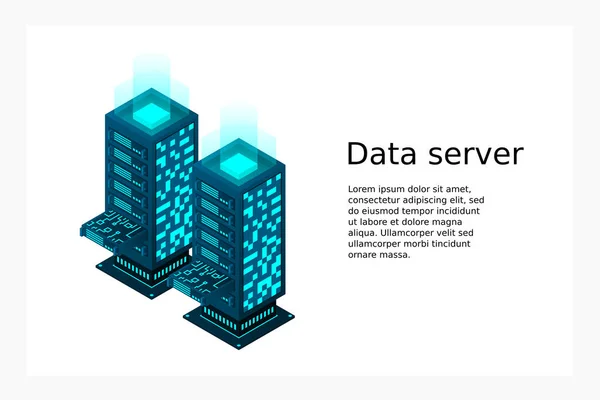 Mainframe Powered Server Data Center Cloud Data Storage Isometric Vector Stock Vector Image by ...