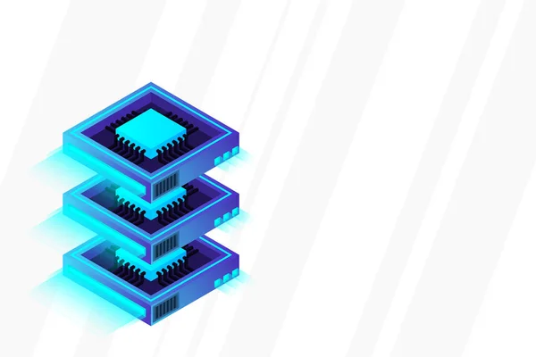 Quantum Computer Large Data Processing Server Room Artificial Intelligence Data Stock Vector ...