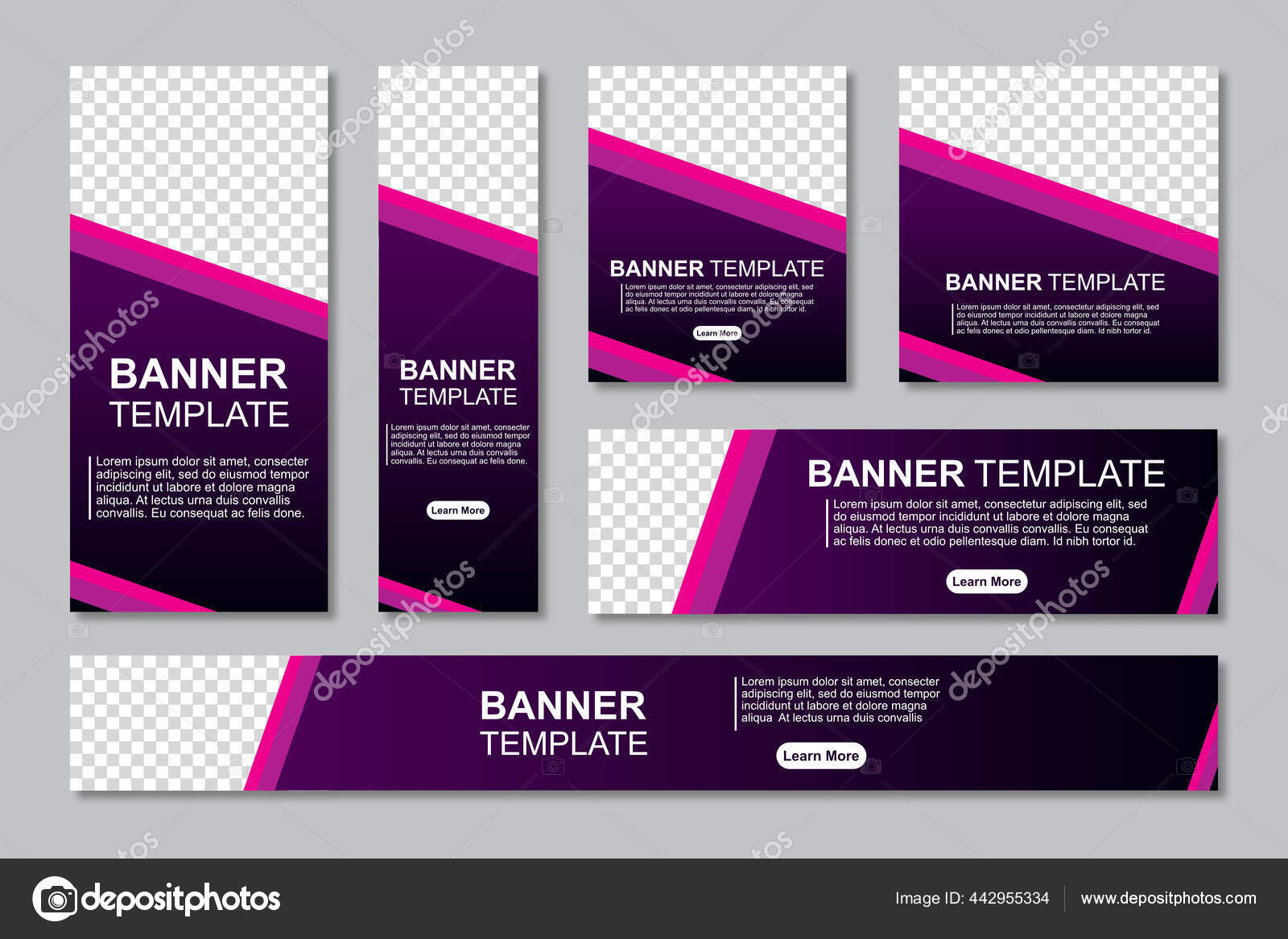 Set Modern Web Banners Template Design Place Photos Modern Minimalist ...