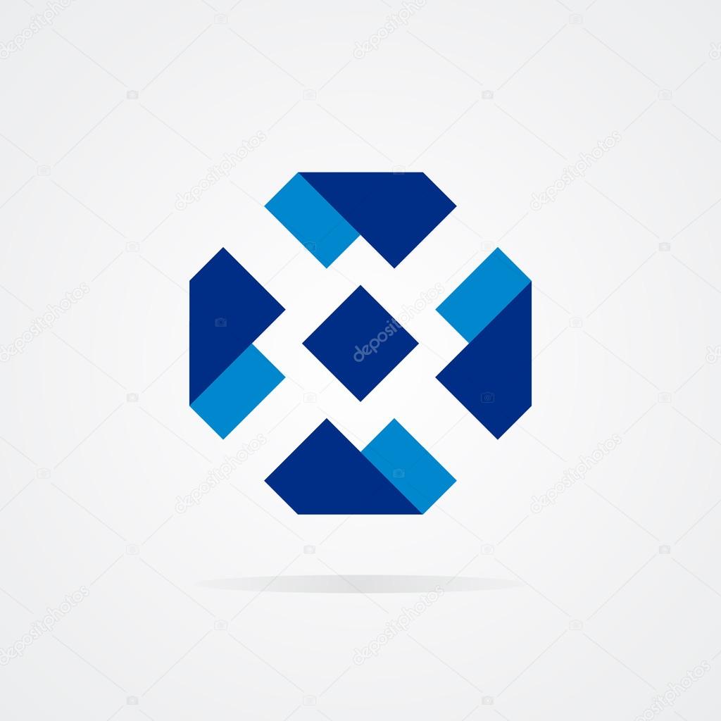 Inusual logotipo de octágono con un cuadrado en el centro Vector de ...