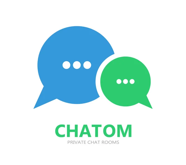 Satin sticker chat room icon. Yellow, blue and pink colored web button ...