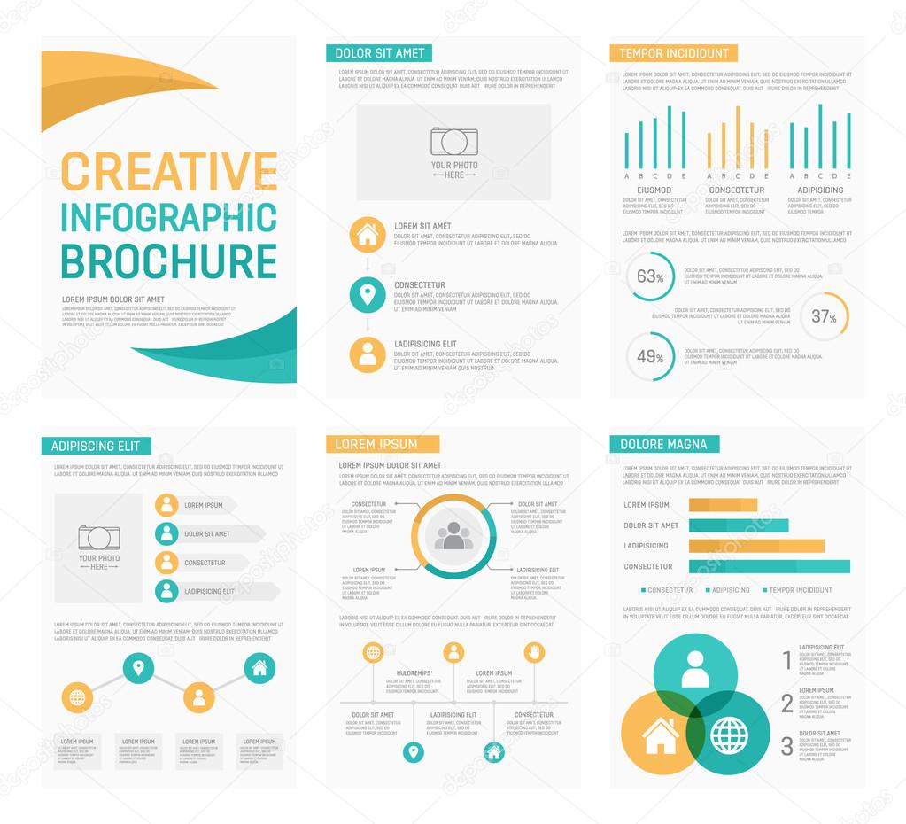 Vector template for multipurpose presentation slides with graphs and ...