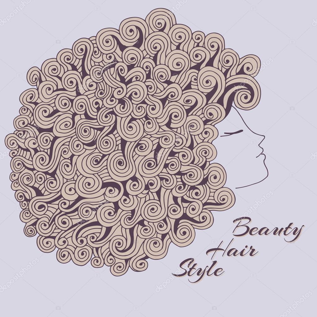 Curly girl — Stock Vector © Xarlyxa #63835049