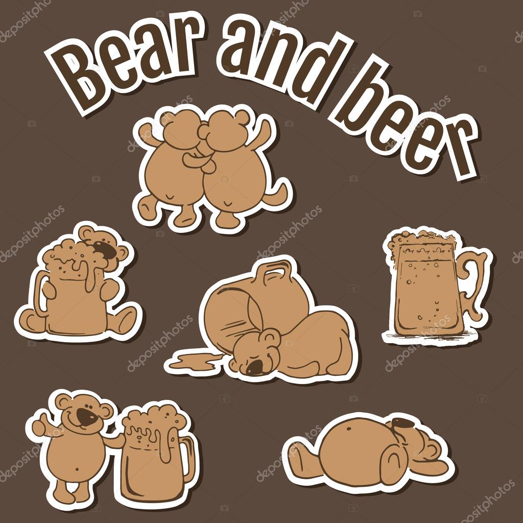 Bear and beer Stock Illustration by ©Xarlyxa #79979298