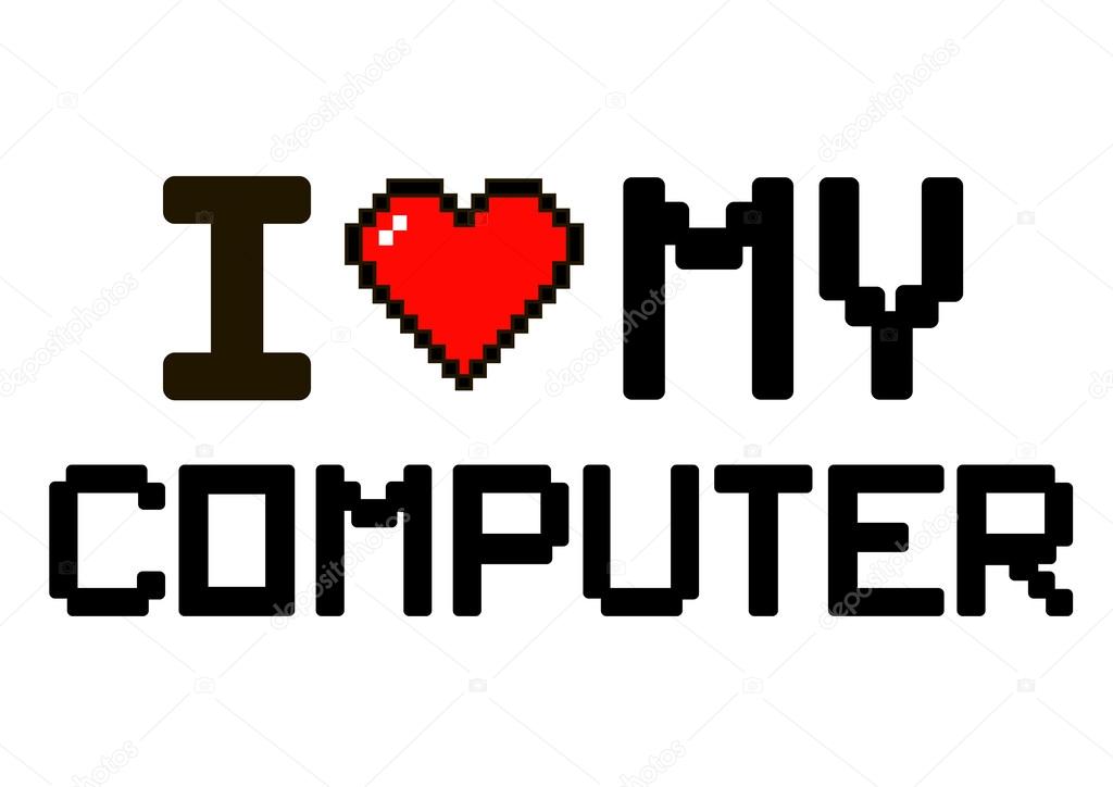 I love computer — Stock Vector © drubanick #61526301