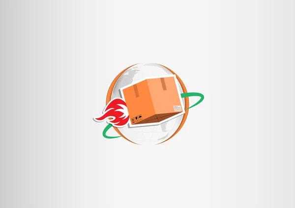 Paper planet parcel logo — Stock Vector © drubanick #71406815