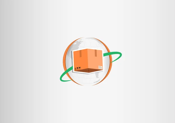 Paper planet parcel logo — Stock Vector © drubanick #71406815