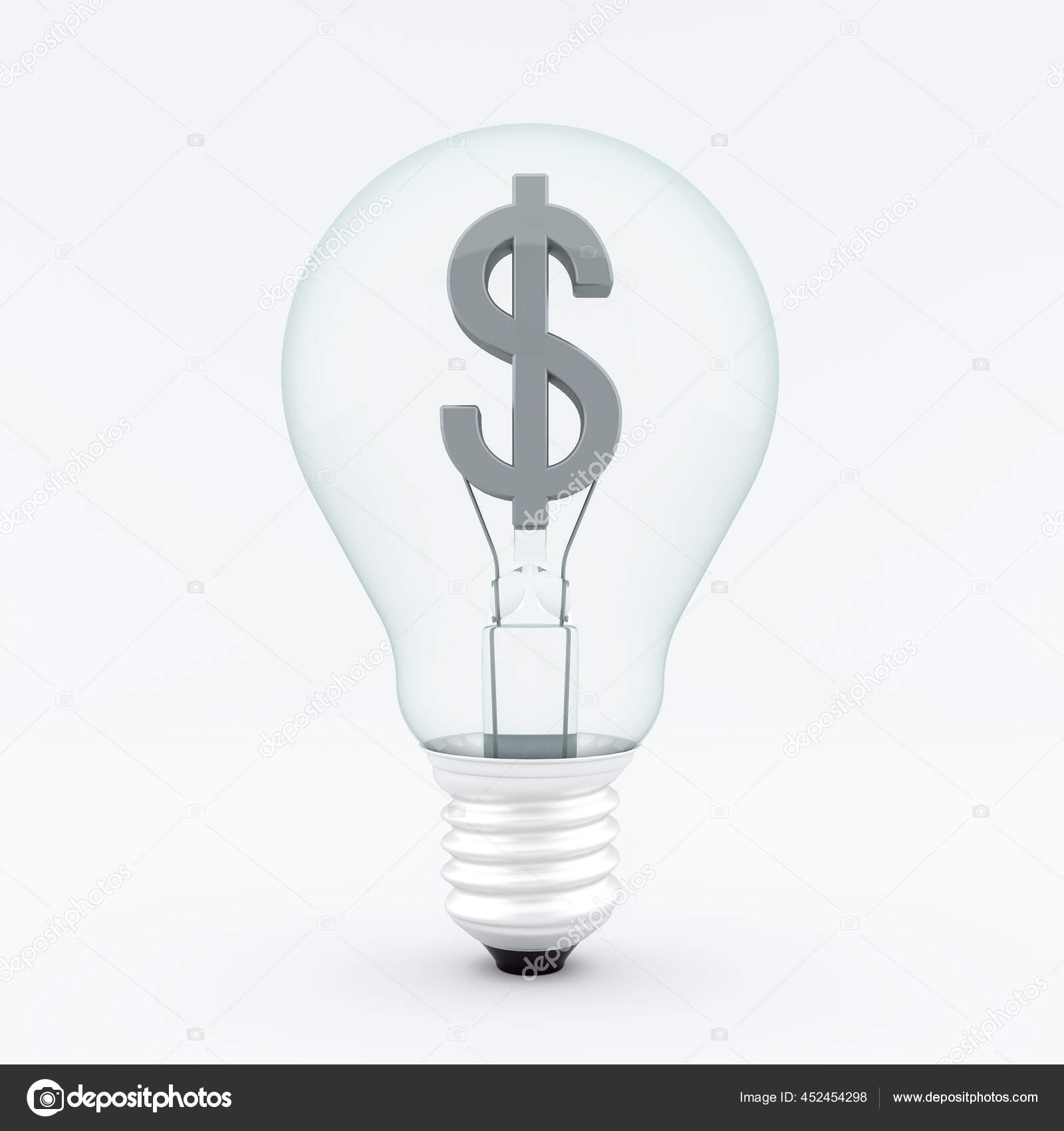 Dollar Sign Light Bulb Concept Effective Business Innovations Render ...