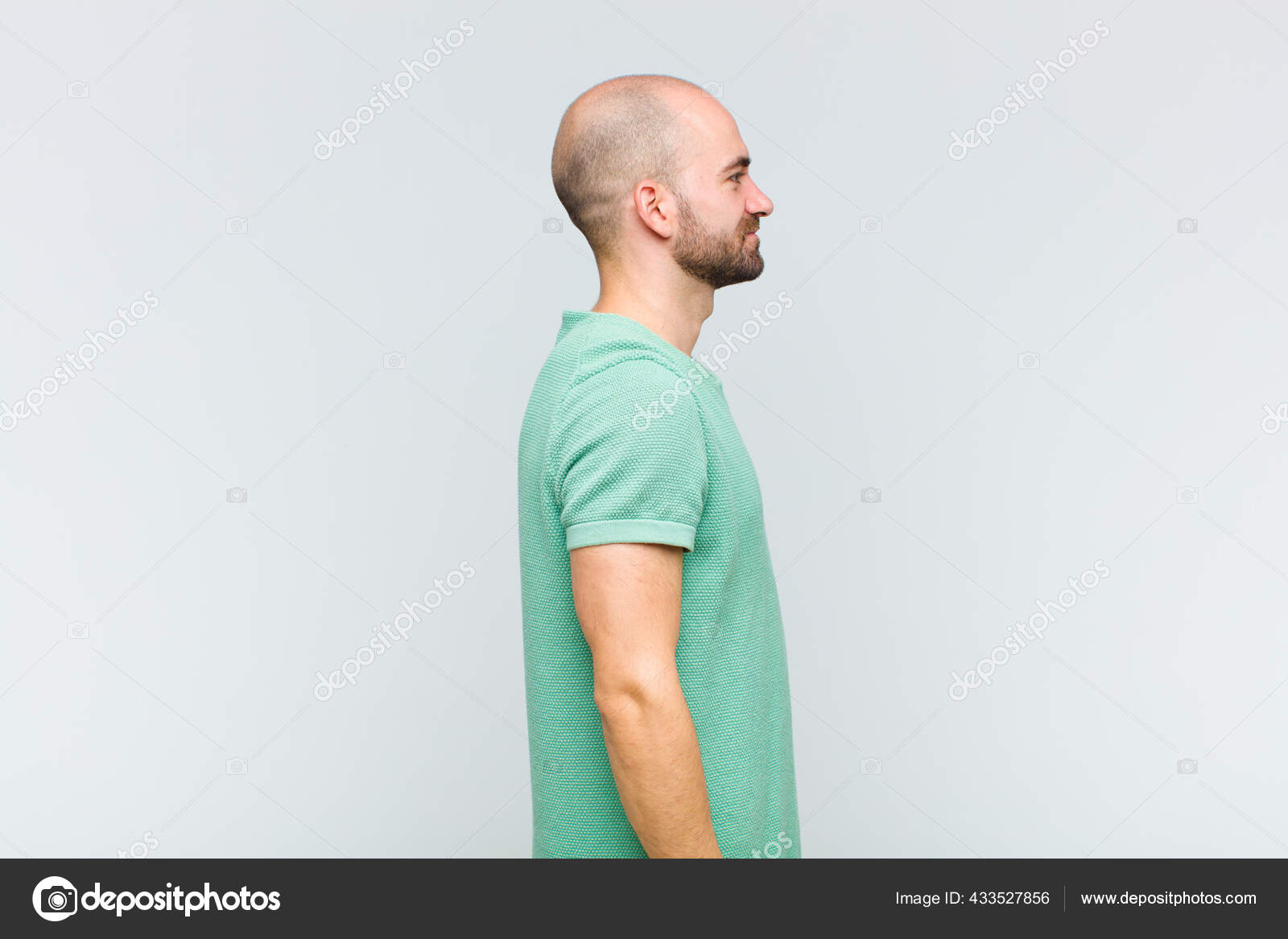 Bald Men Side View Standing