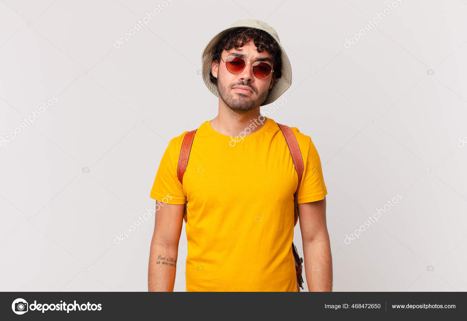 Hispanic Tourist Man Feeling Sad Whiney Unhappy Look Crying Negative ...