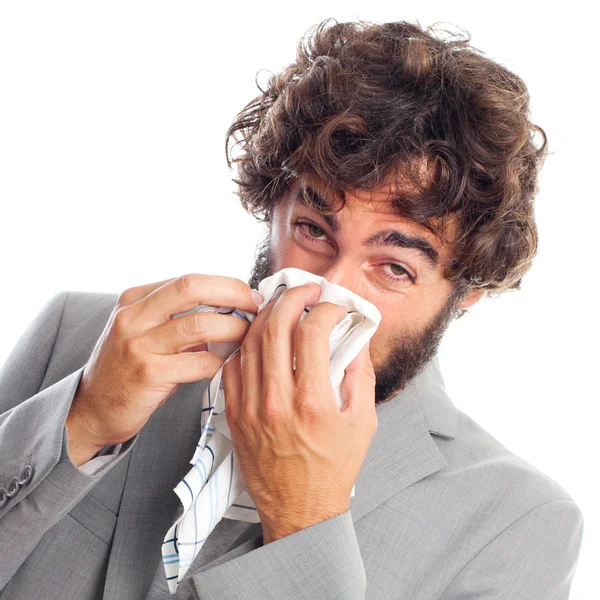 Young crazy man with pencil Stock Photo by ©kues 62151549