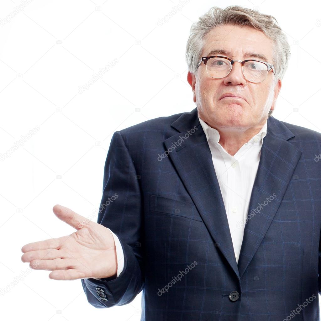 Senior cool man confused pose Stock Photo by ©kues 62149895