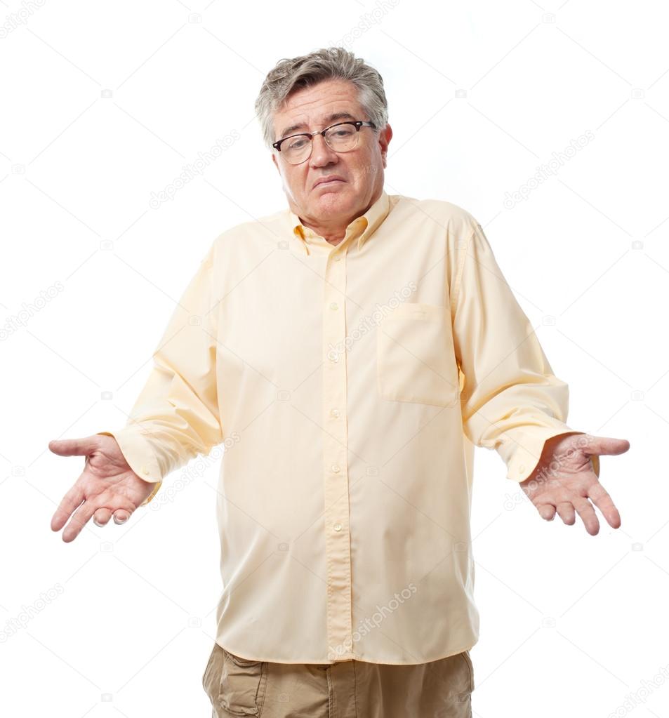 Senior cool man confused pose Stock Photo by ©kues 62166569