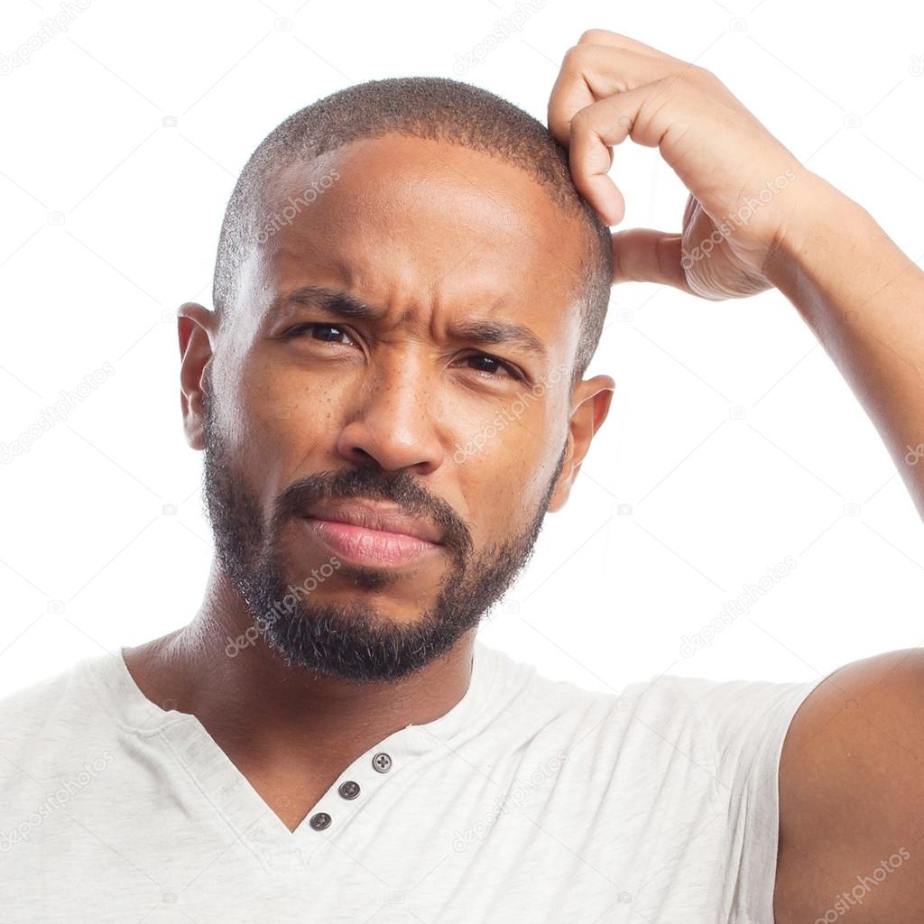 Joven fresco negro hombre dudando: fotografía de stock © kues #62168077 ...