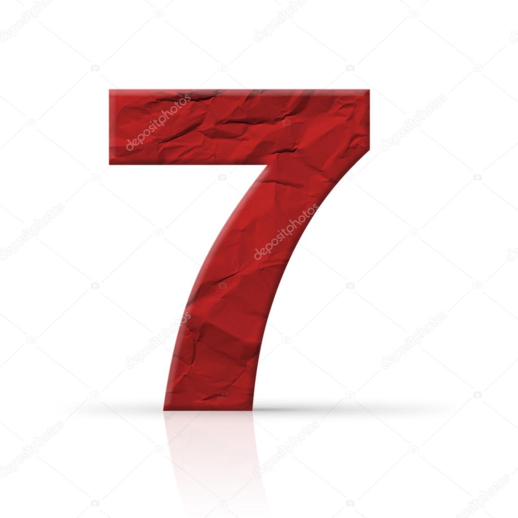Seven red wrinkled number texture — Stock Photo © kues #62226743