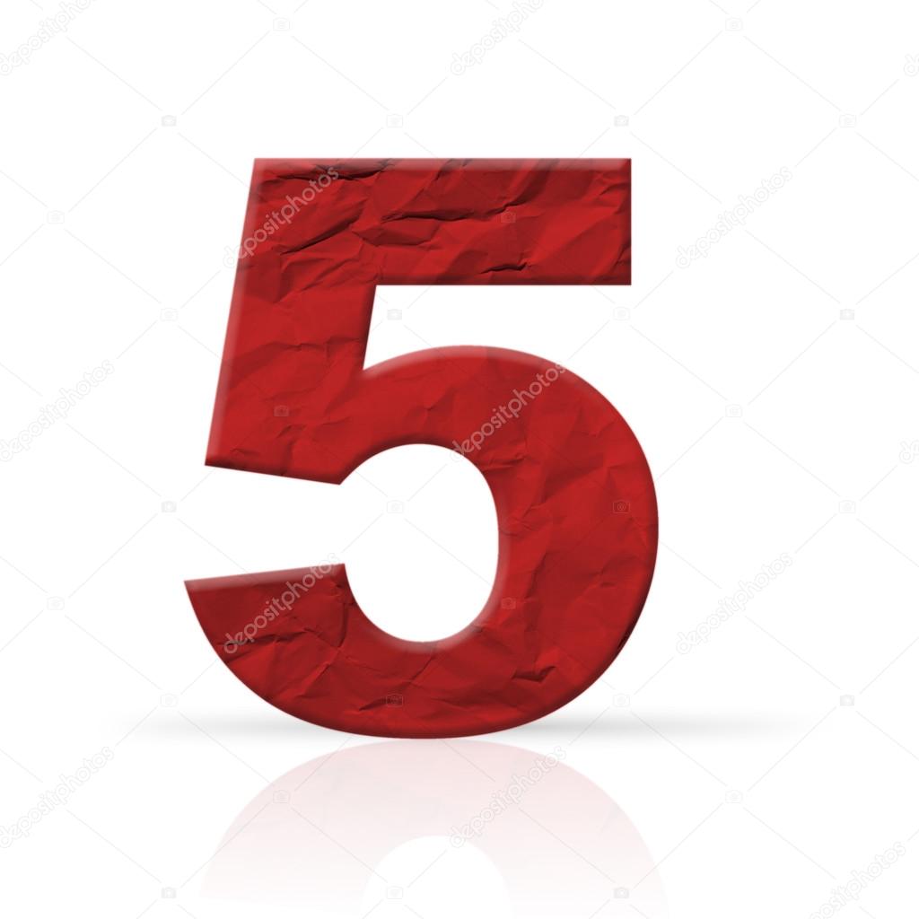 Five number red paper texture — Stock Photo © kues #62228113