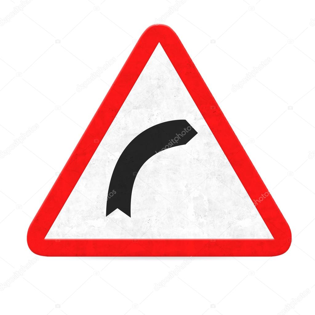Right curve road sign Stock Photo by ©kues 68396339