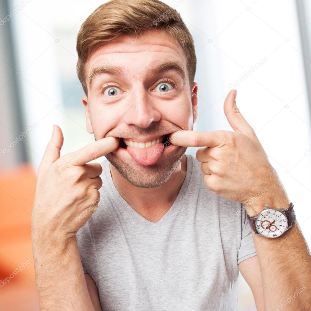 Blond man joking — Stock Photo © kues #72244209