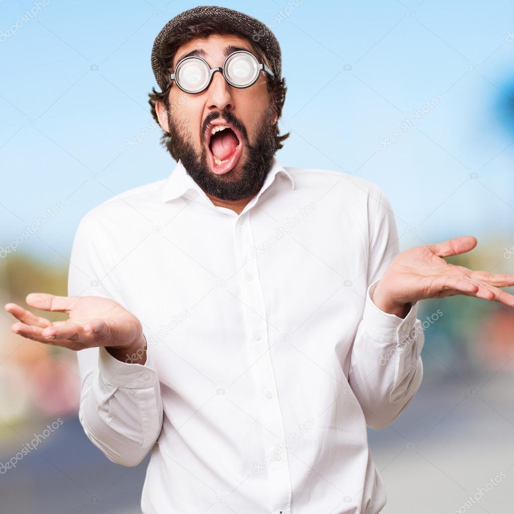Crazy fool man doubting — Stock Photo © kues #72244219
