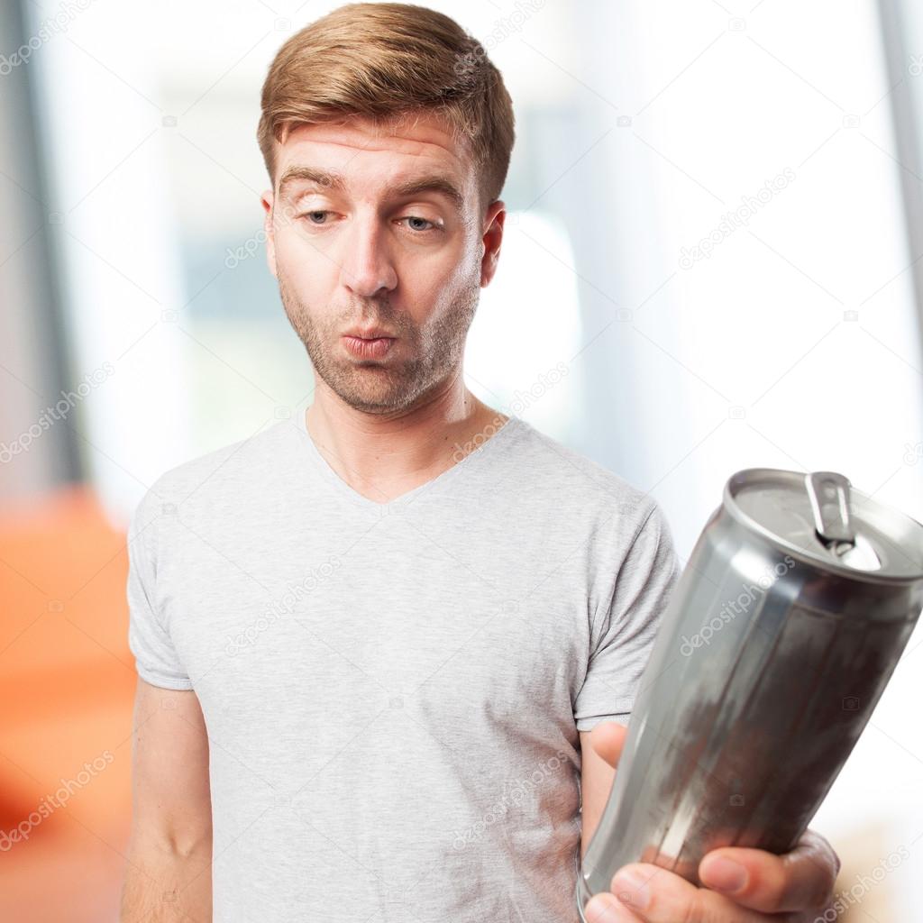 Blond drunk man with beer Stock Photo by ©kues 72244477