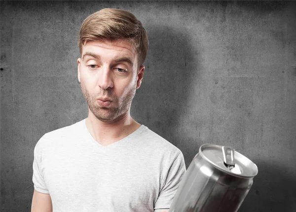 Blond drunk man with beer Stock Photo by ©kues 72244477