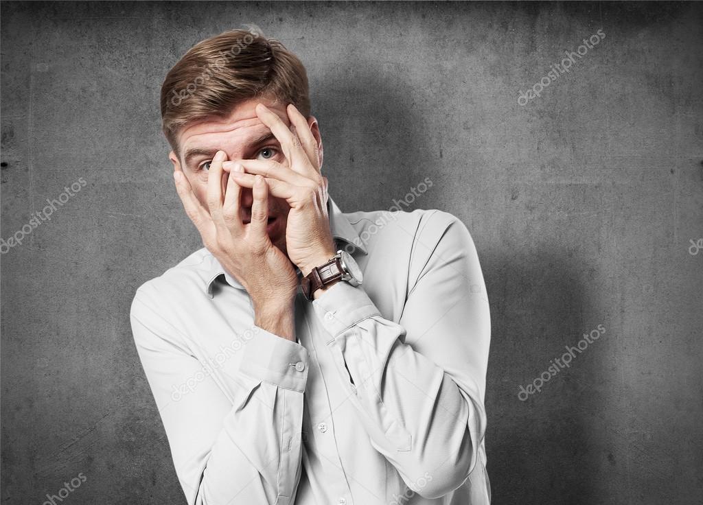 Hombre asustado retrato — Foto de stock #75057557 © kues