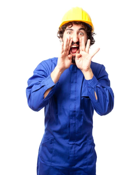 Angry worker man shouting Stock Photo by ©kues 83304030