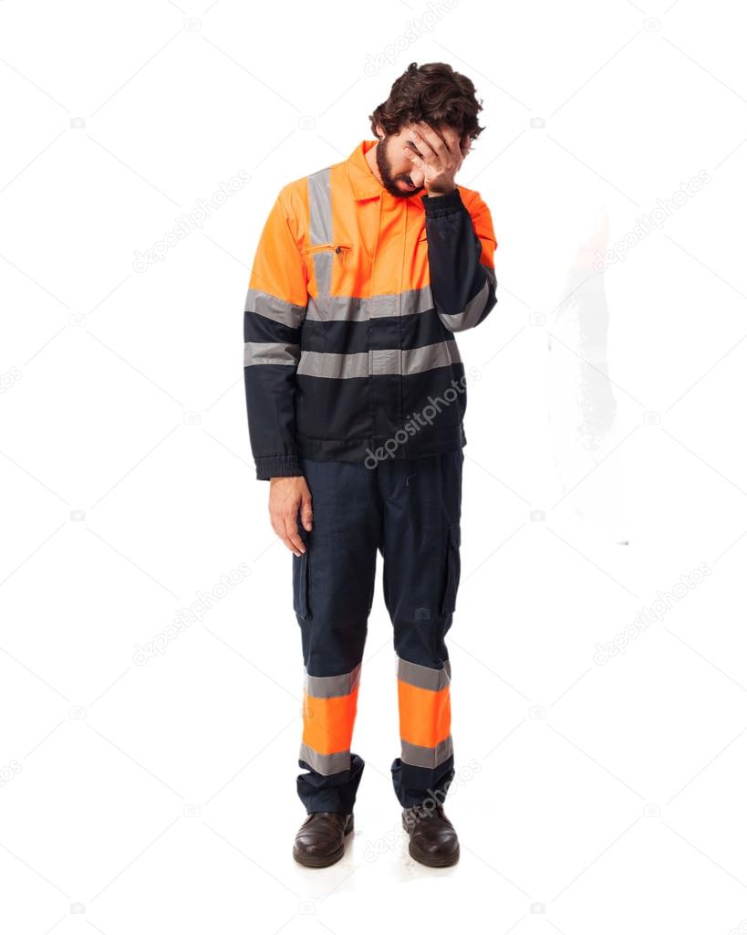 Sad worker man crying Stock Photo by ©kues 89024290