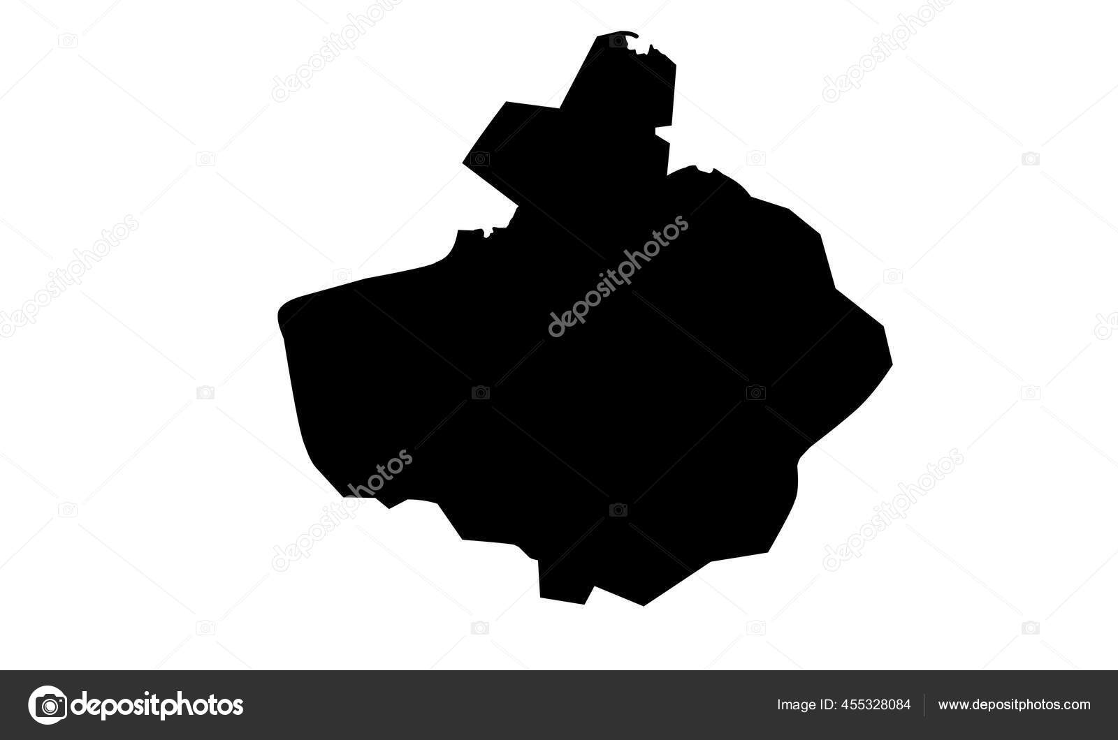 Nagpur Map Black Silhouette White Background Stock Vector Image by ...