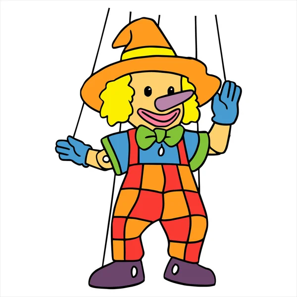 Ilustración de dibujos animados de títeres aislado en blanco — Vector ...