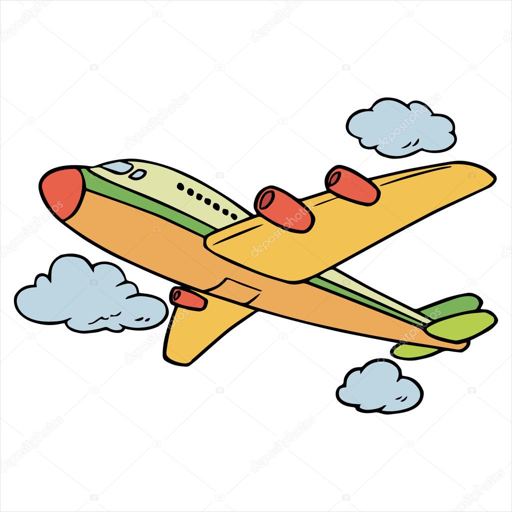 Airplane cartoon illustration isolated on white — Stock Vector ...