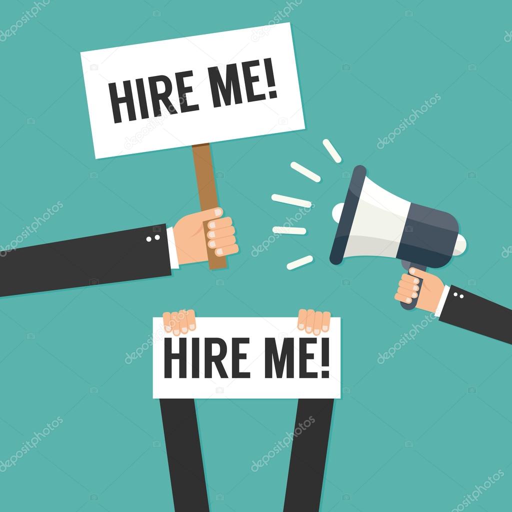 Hire me hands with banners Stock Vector Image by ©4zeva #104816016
