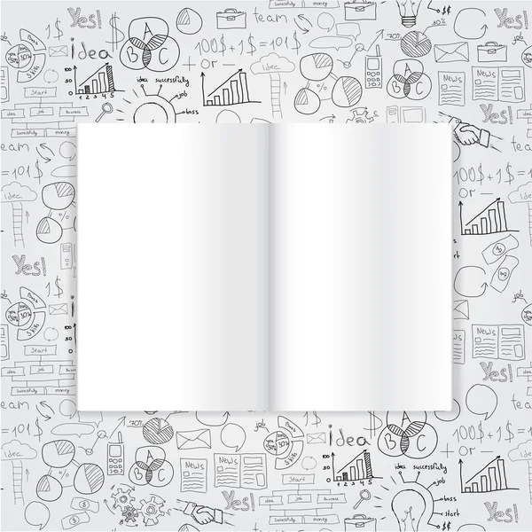 Book with drawing charts and graphs success business — Stock Vector ...