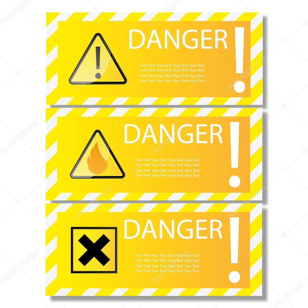 Danger sign banner with warning text. Isolated Stock Vector by ©4zeva ...