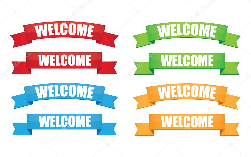 Color Welcome ribbons — Stock Vector © 4zeva #69623671