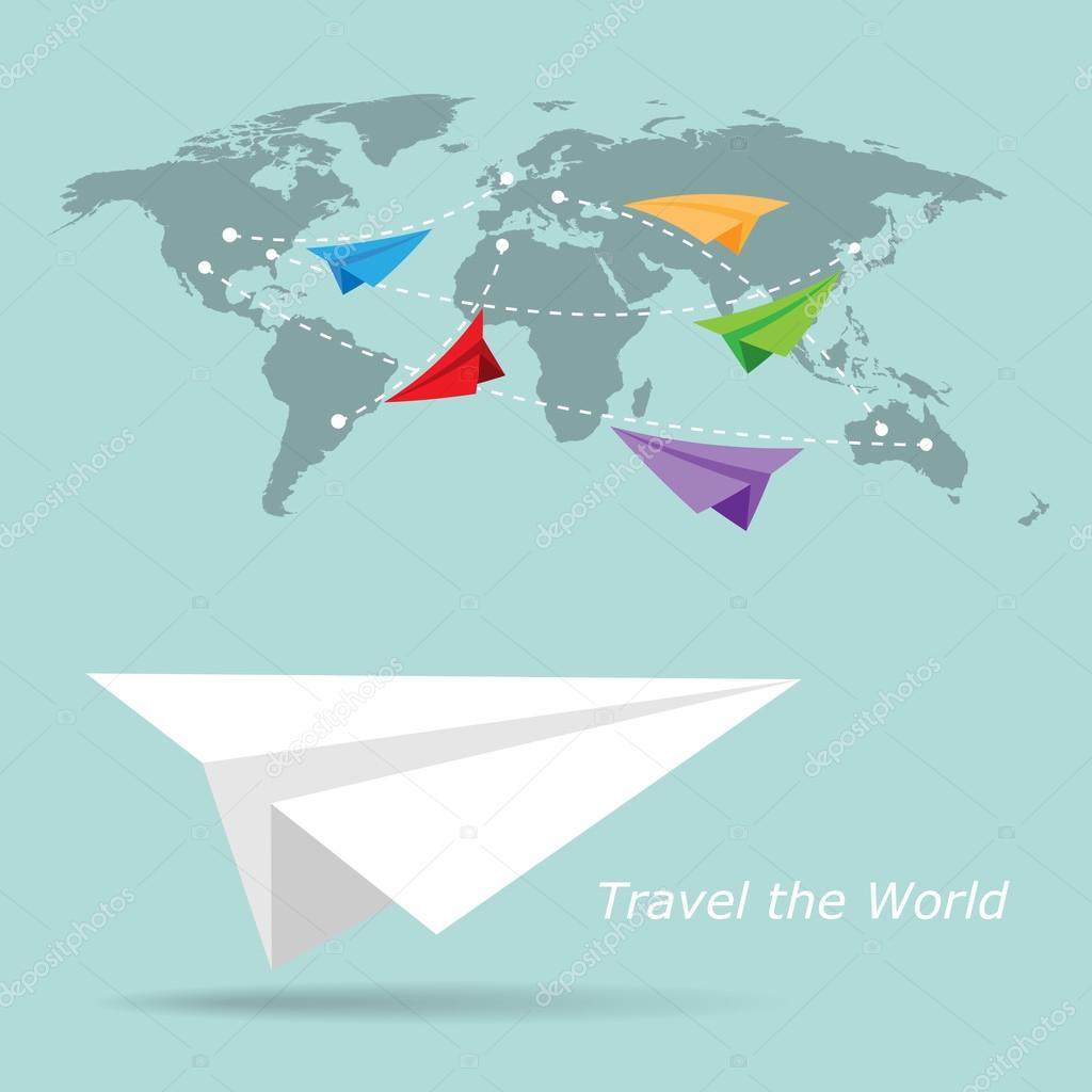 Paper planes on world map background Stock Vector Image by ©4zeva #73167895 Paper planes on world map background Stock Vector Image by ©4zeva #73167895